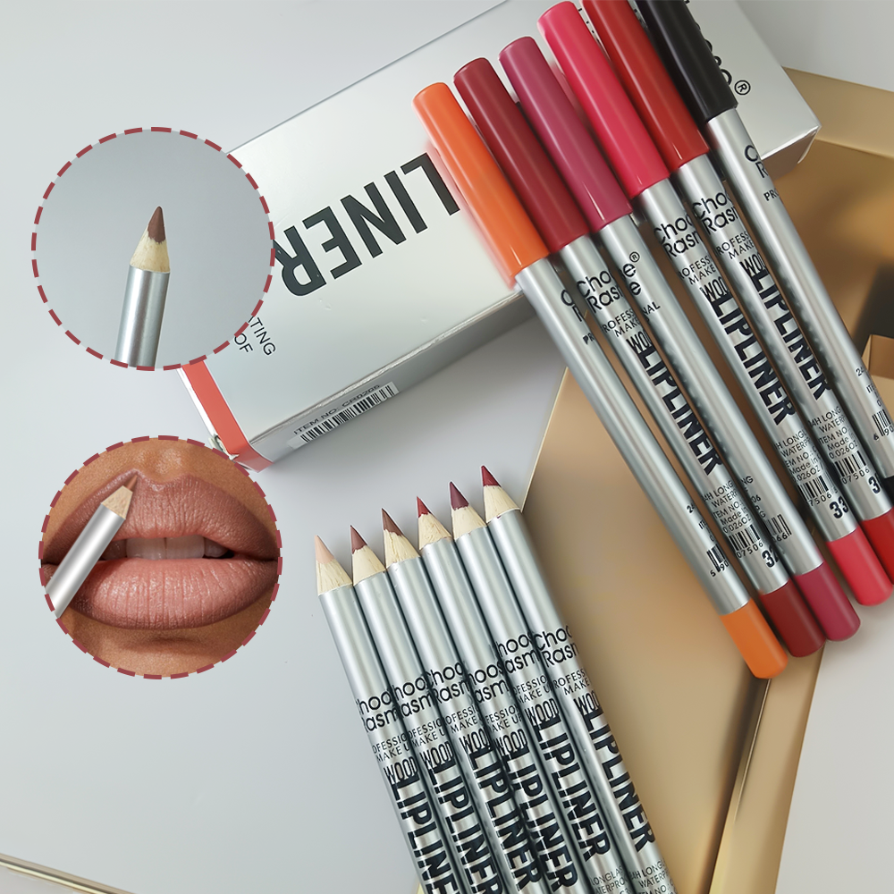 12-pack Lip Liner Set Matte Silky Long-Lasting Non-Fading Lipstick Pen ...