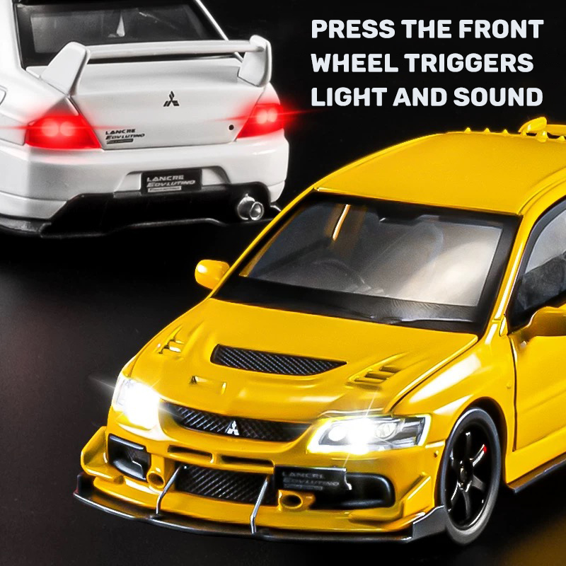1:32 Scale Mitsubishi Lancer EVO Alloy Car Model Diecast Car Sound ...