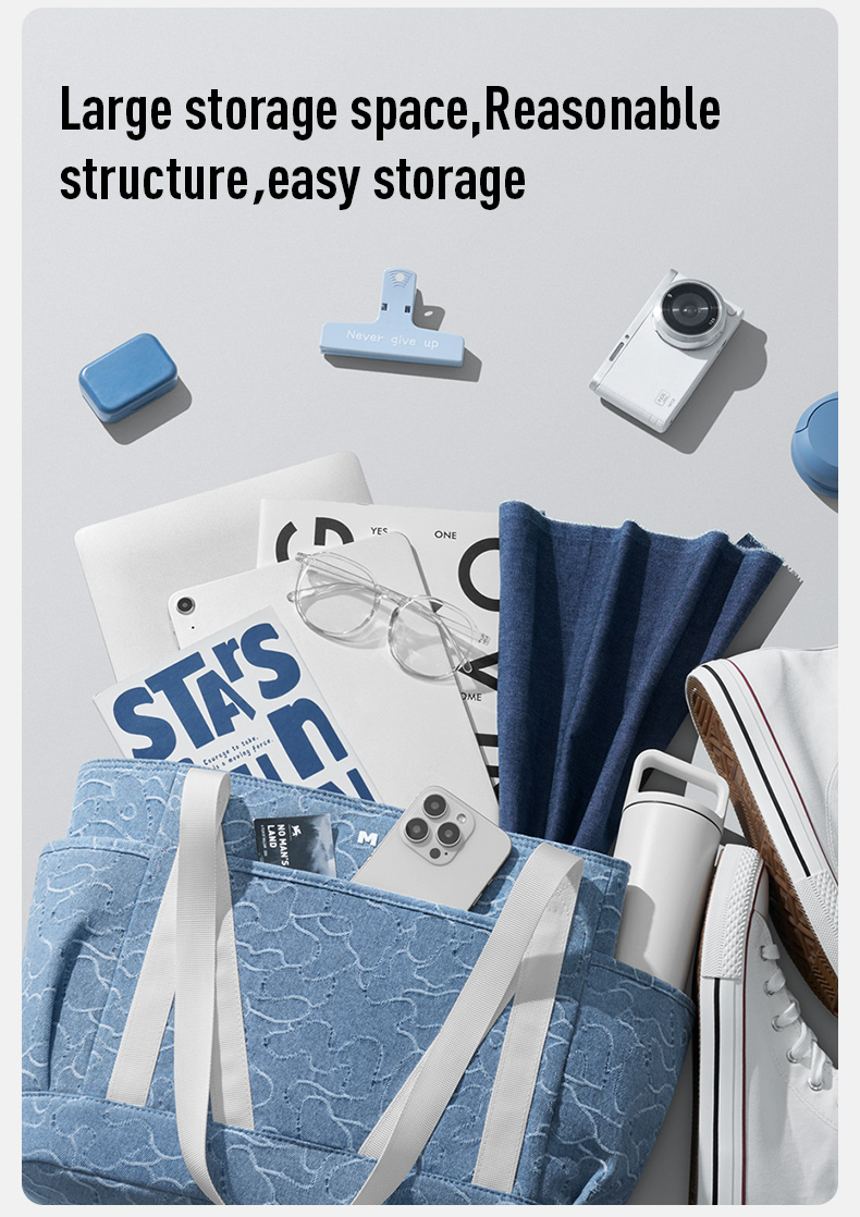 MAH 3167 Tote Bag Camouflage Denim Bule series Durable Easy access ...