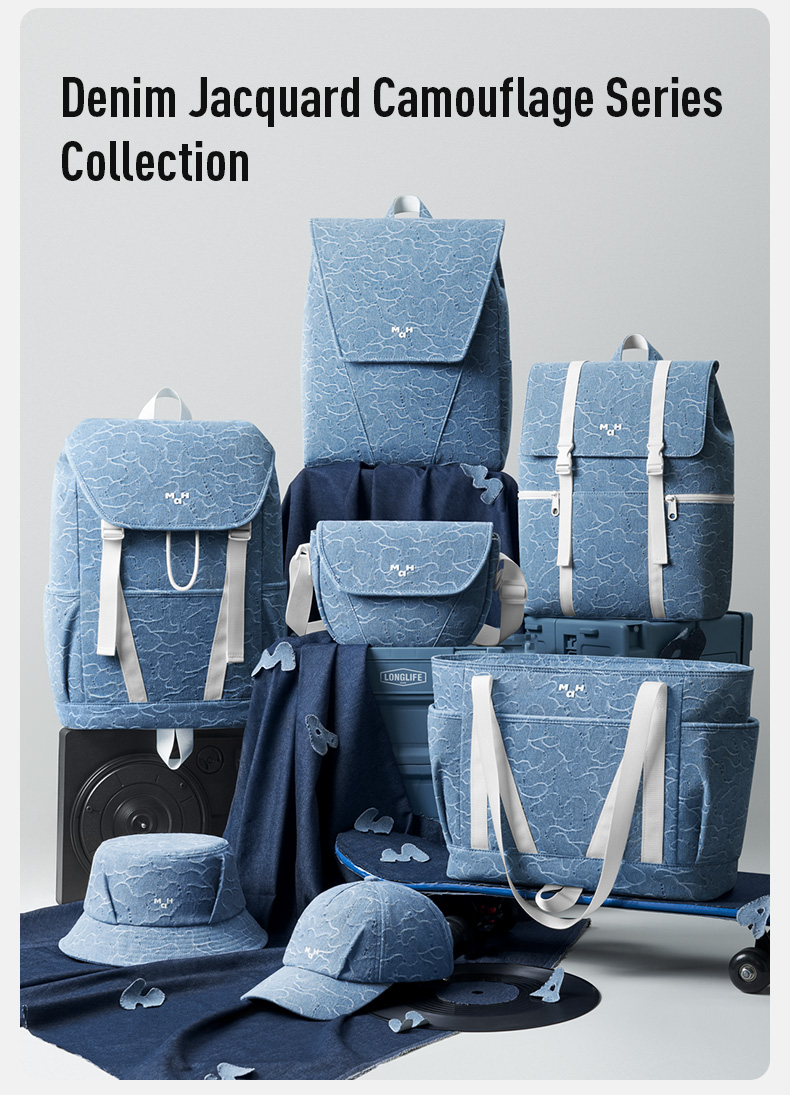 MAH 3167 Tote Bag Camouflage Denim Bule series Durable Easy access ...