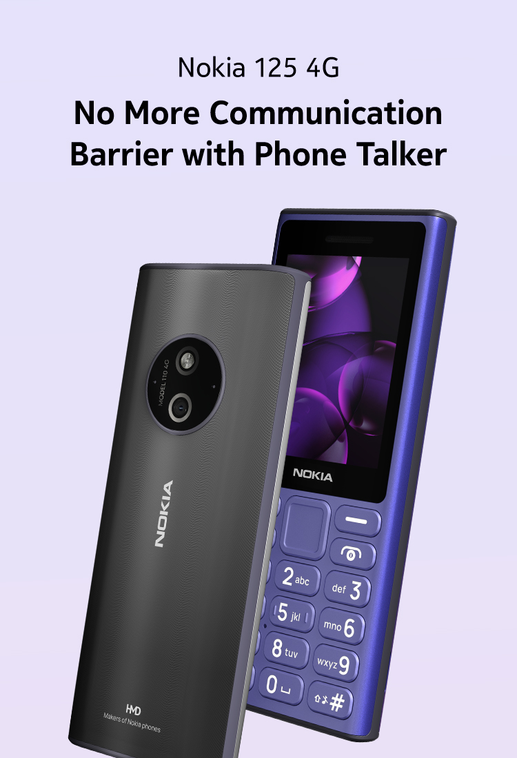 Nokia 125 4G Basic Phone Original 2.4'' Dispaly Type-C Rear Cam with ...