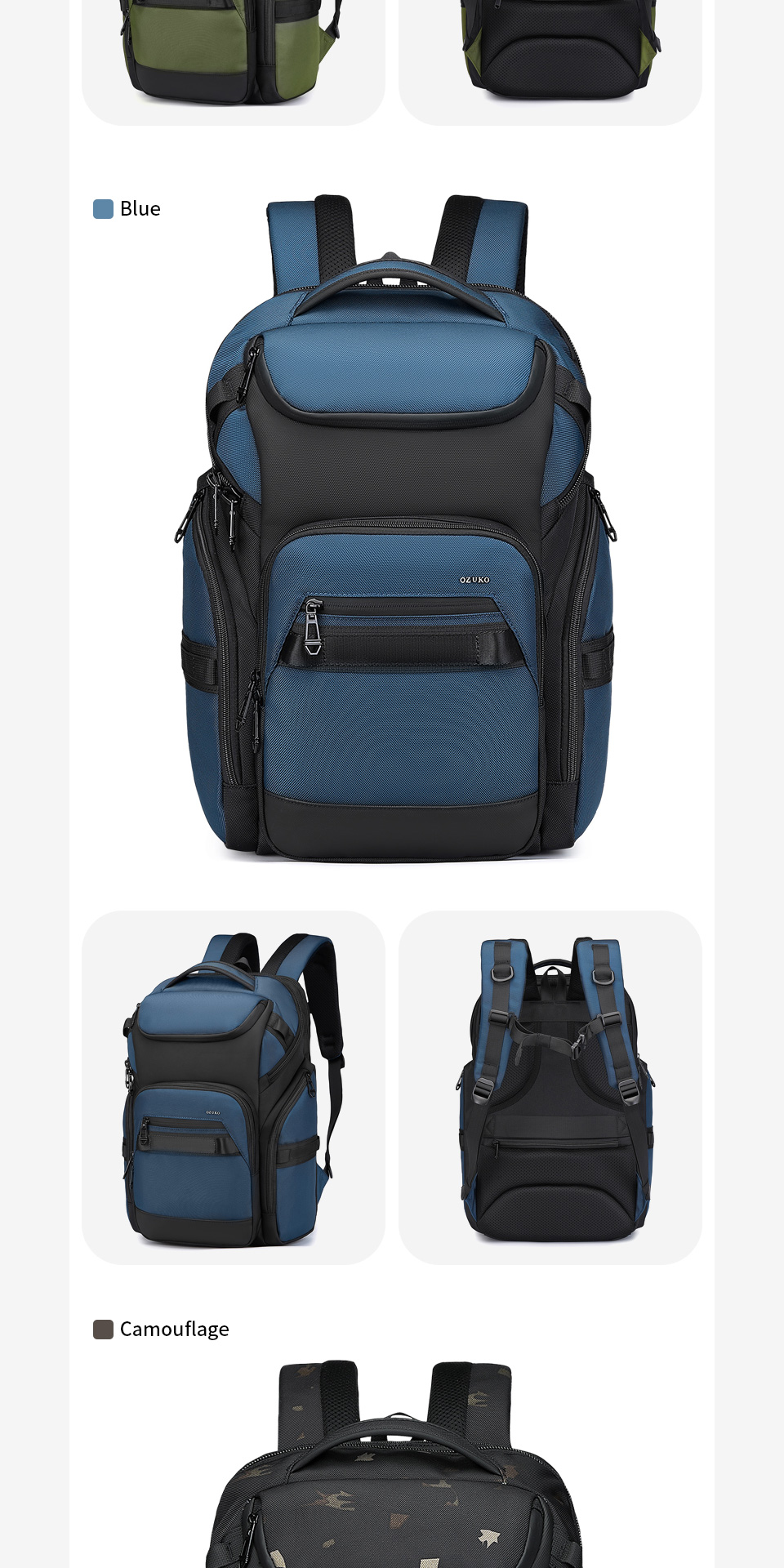 OZUKO Fashion Backpack Men Multifunction Laptop Waterproof Outdoor ...