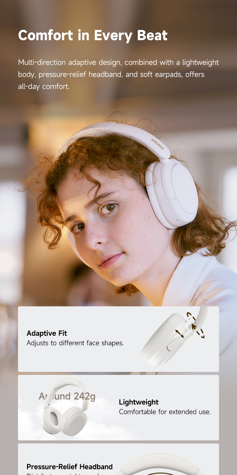 Edifier W800BT SE Over-Ear Headphones Bluetooth V5.4 40mm Dynamic ...