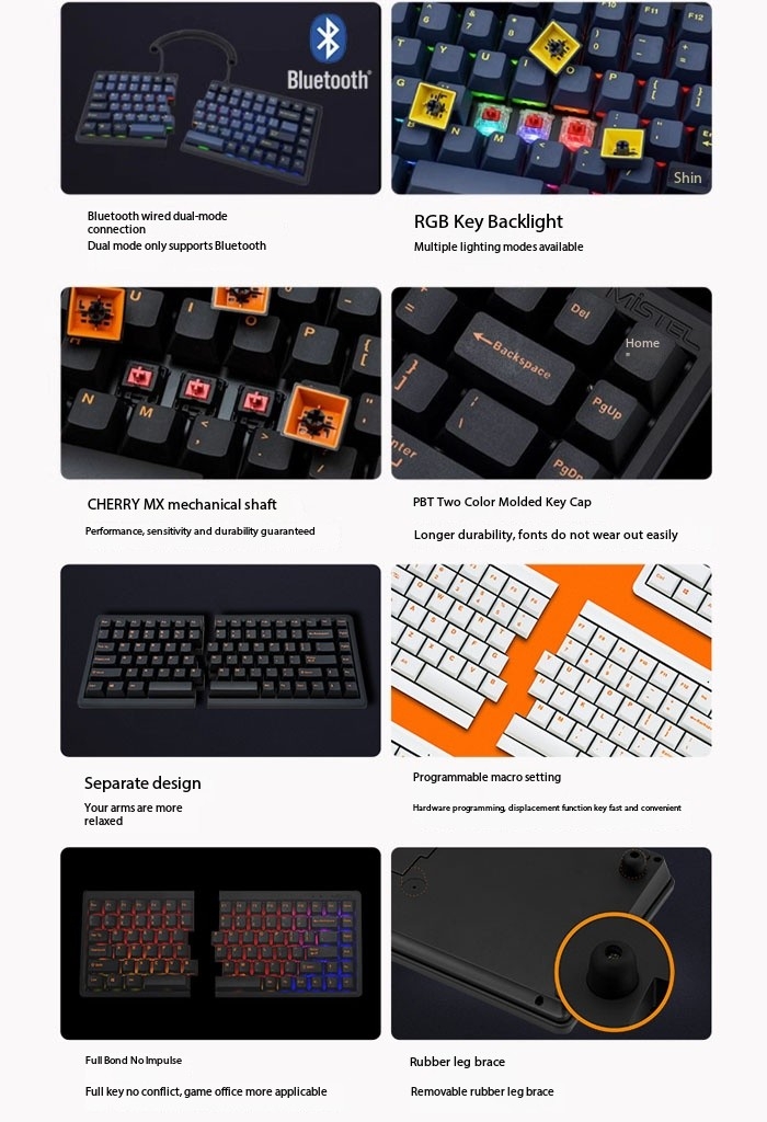 BAROCCOMISTEL MISTEL MD770 RGB split Mechanical keyboard Split Gaming ...