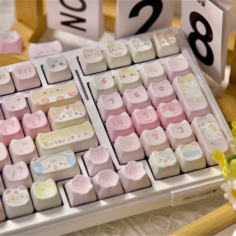 Black Cat Keycaps MAO Profile Five Sides Sublimation Side Engraved ...