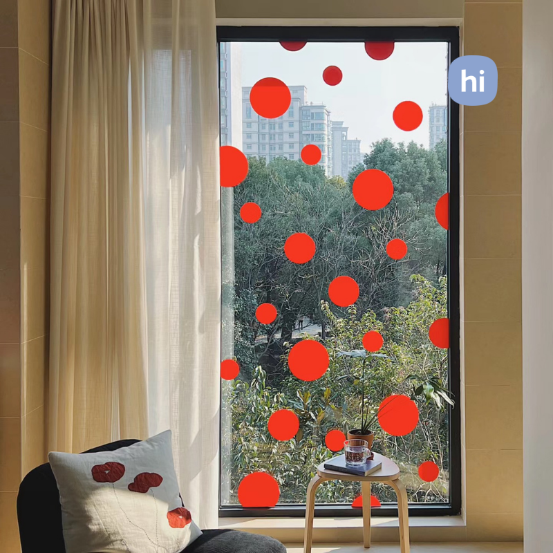 HI HOMES CNY Round Glass Window Stickers Chinese New Year's Day Spring ...