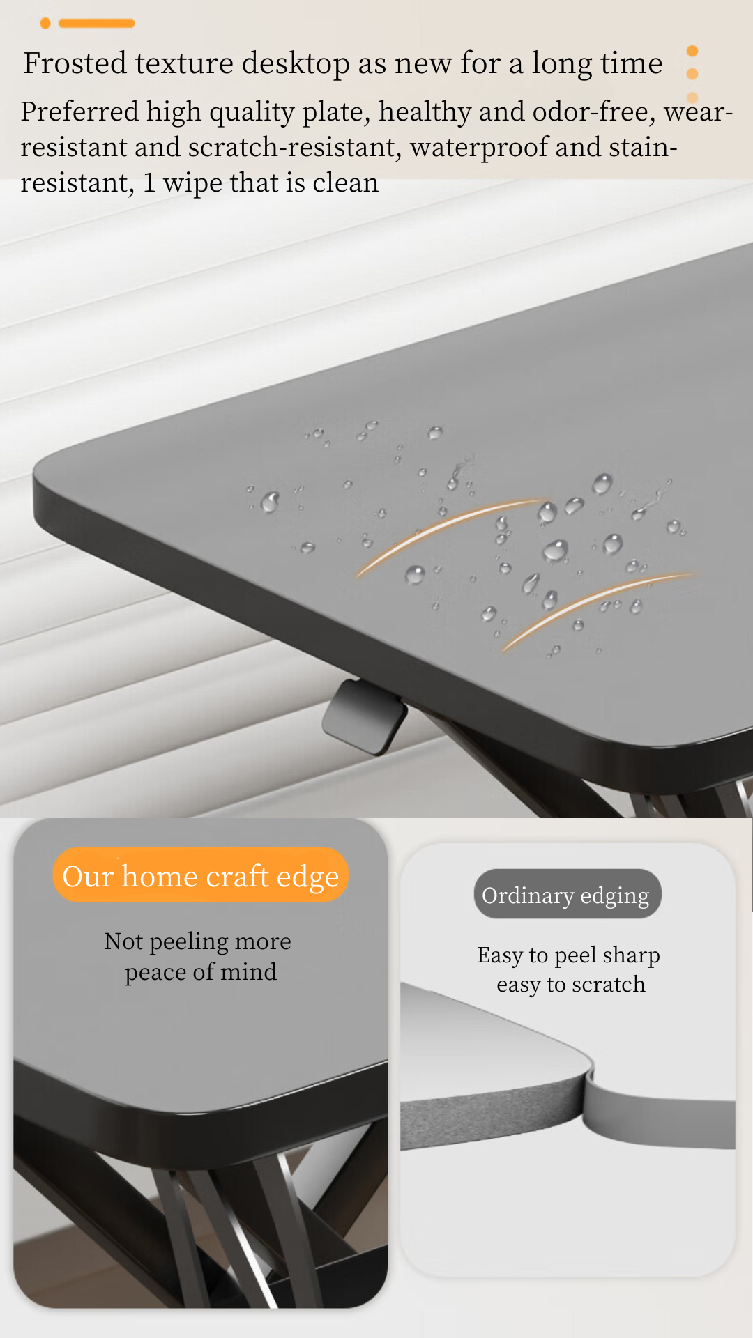 Foldable Desk Table Adjustable Height Standing Desk Office Stand Up ...