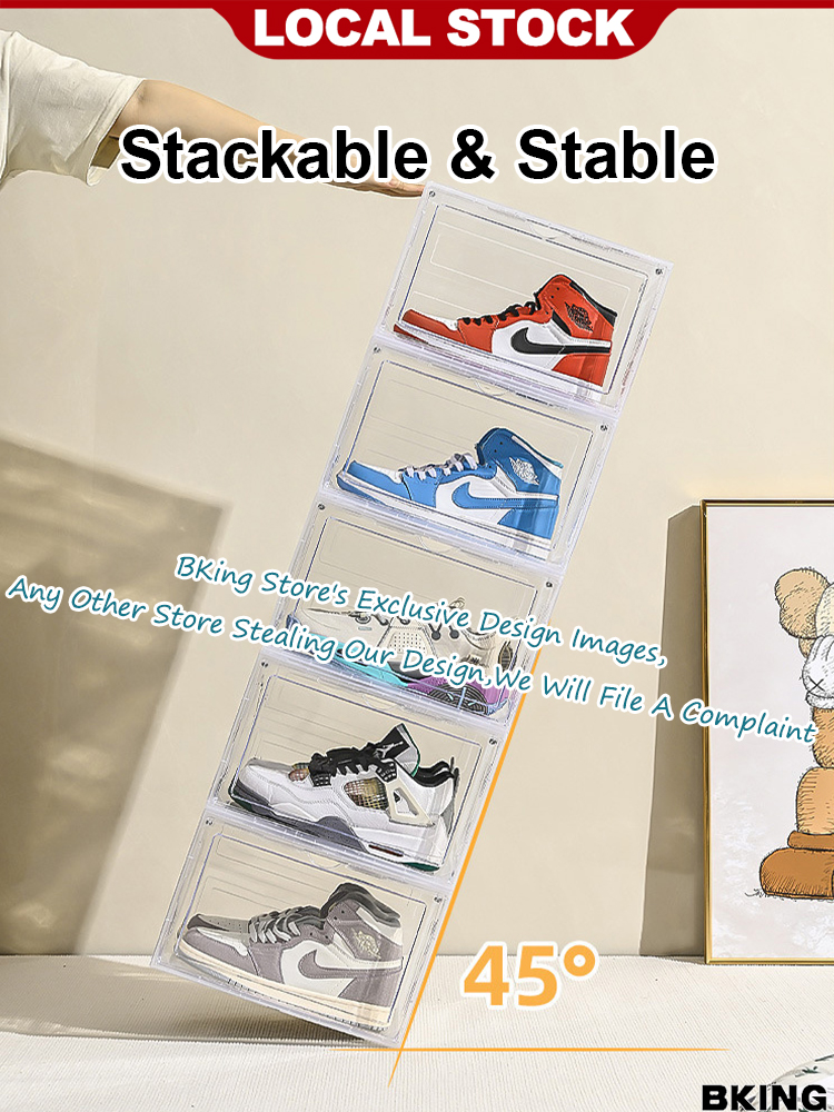 Acrylic Shoe Box Storage Stackable Shoe Organiser Shoes Storage Box ...