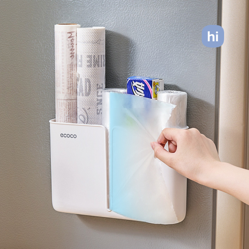 HI HOMES Kitchen Garbage Bag Storage Box Plastic Bag Storage Box Open ...