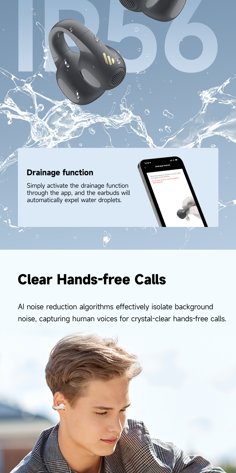 Edifier R1 Bluetooth 5.4 Open-ear Earphones Ear Clip True Wireless ...