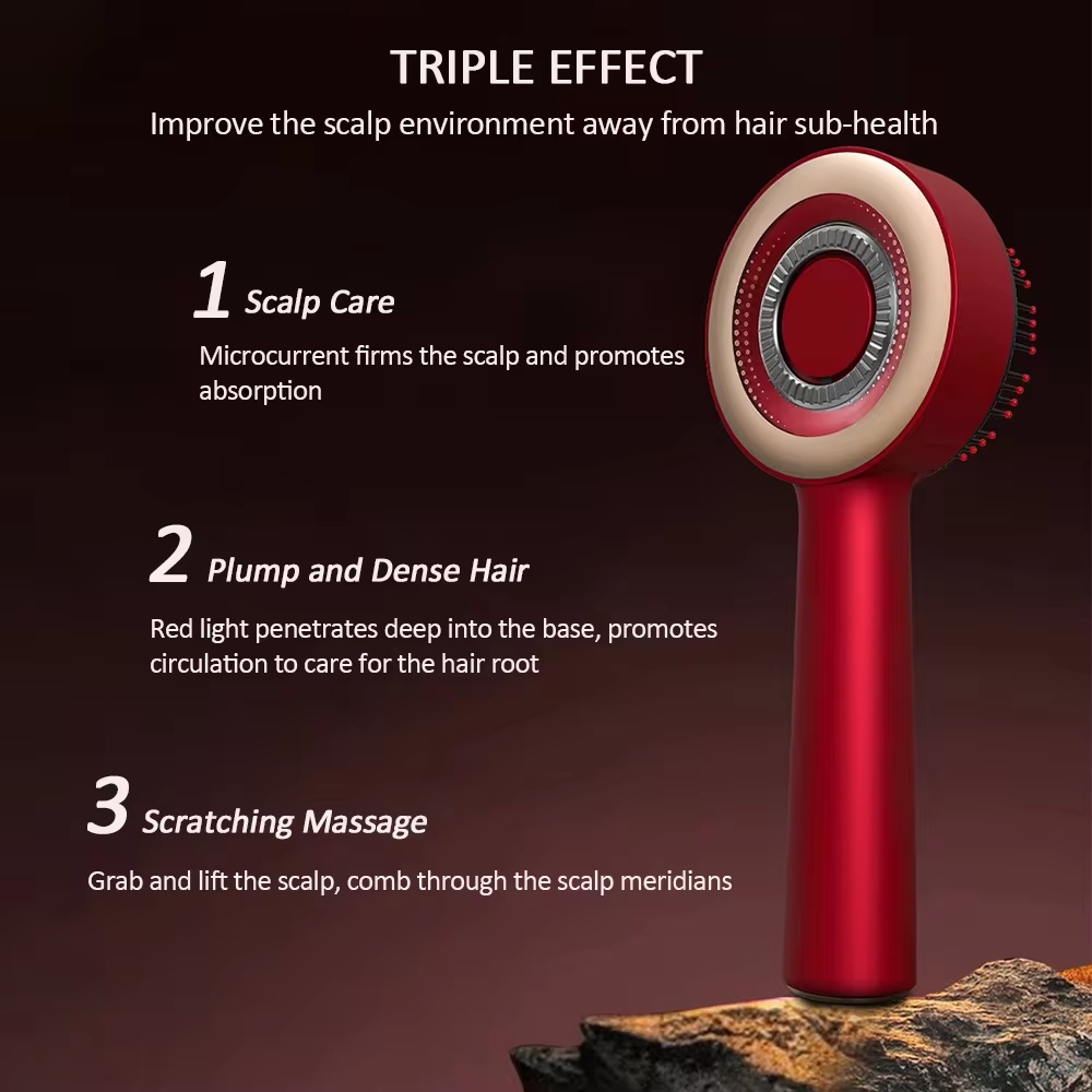 Electric Vibration Massage Comb Portable Hair Follicle Comb Scalp Oil ...