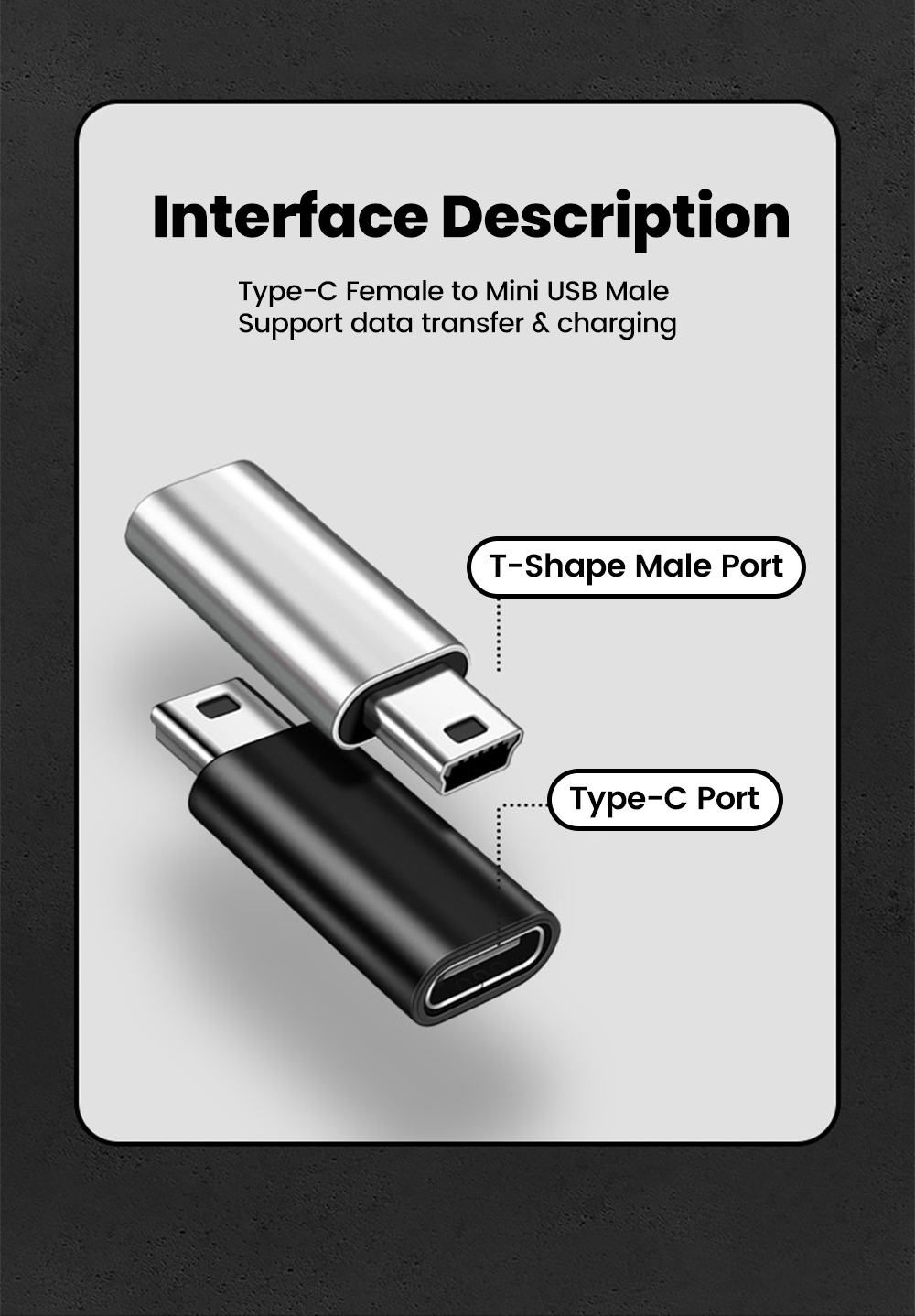 USB Type C To Mini Micro USB Android Adapter Connector For Smart Phone ...