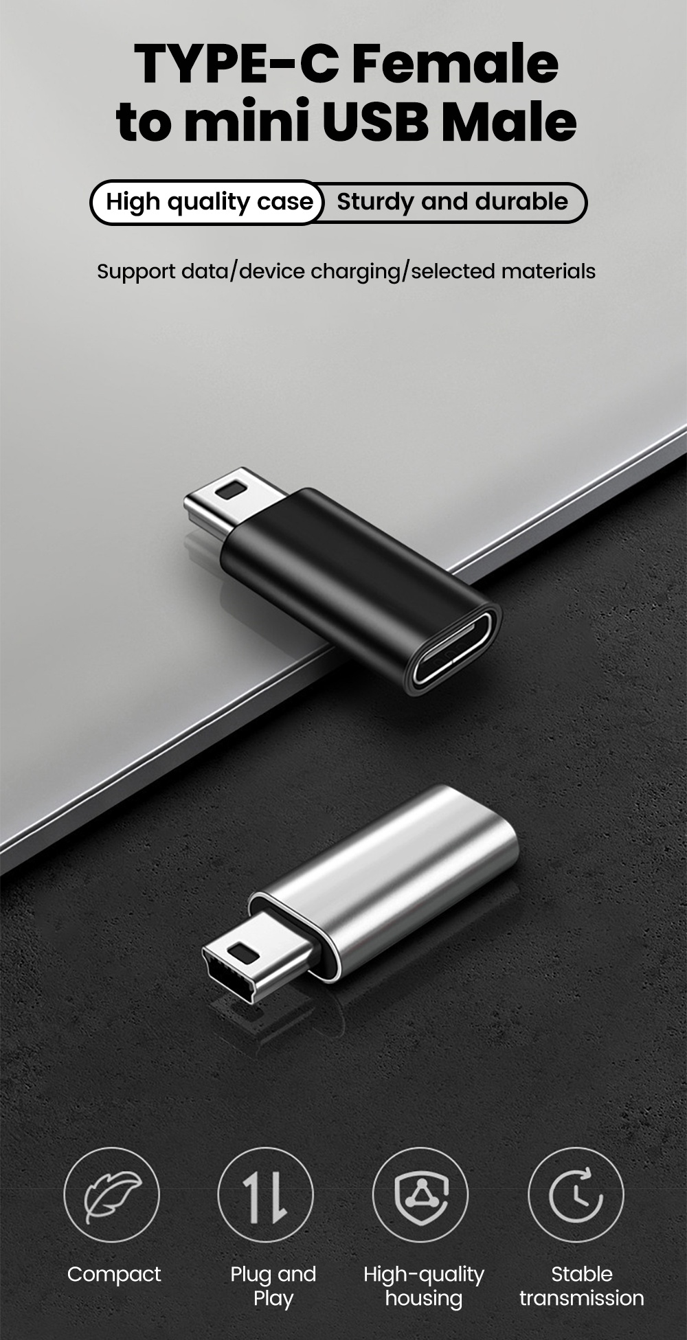 USB Type C To Mini Micro USB Android Adapter Connector For Smart Phone ...