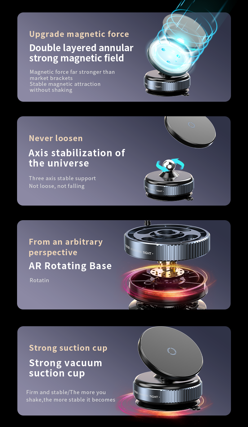 Car Phone Holder With Vacuum Suction For Automotive Screens, Suction ...