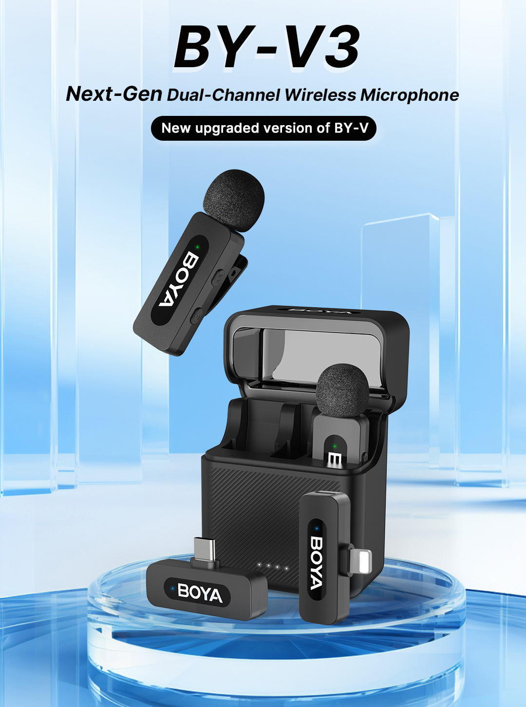 BOYA BY-V10/V20 Wireless Microphone Noise Cancelling Lavalier ...