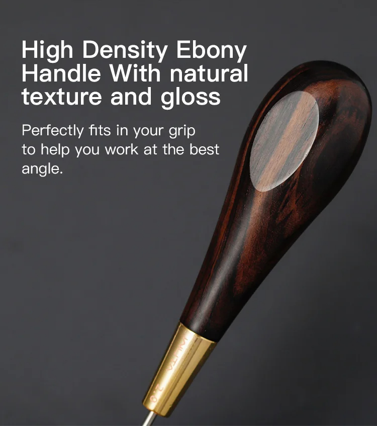 WUTA Generation Leather Stitching Awl Diamond Shape Ebony Blackwood ...