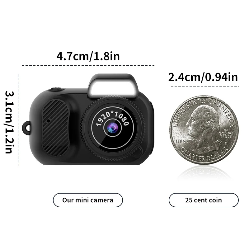 Mini HD 1080p Camera With LCD Screen Indoor Home Outdoor Sport Portable ...