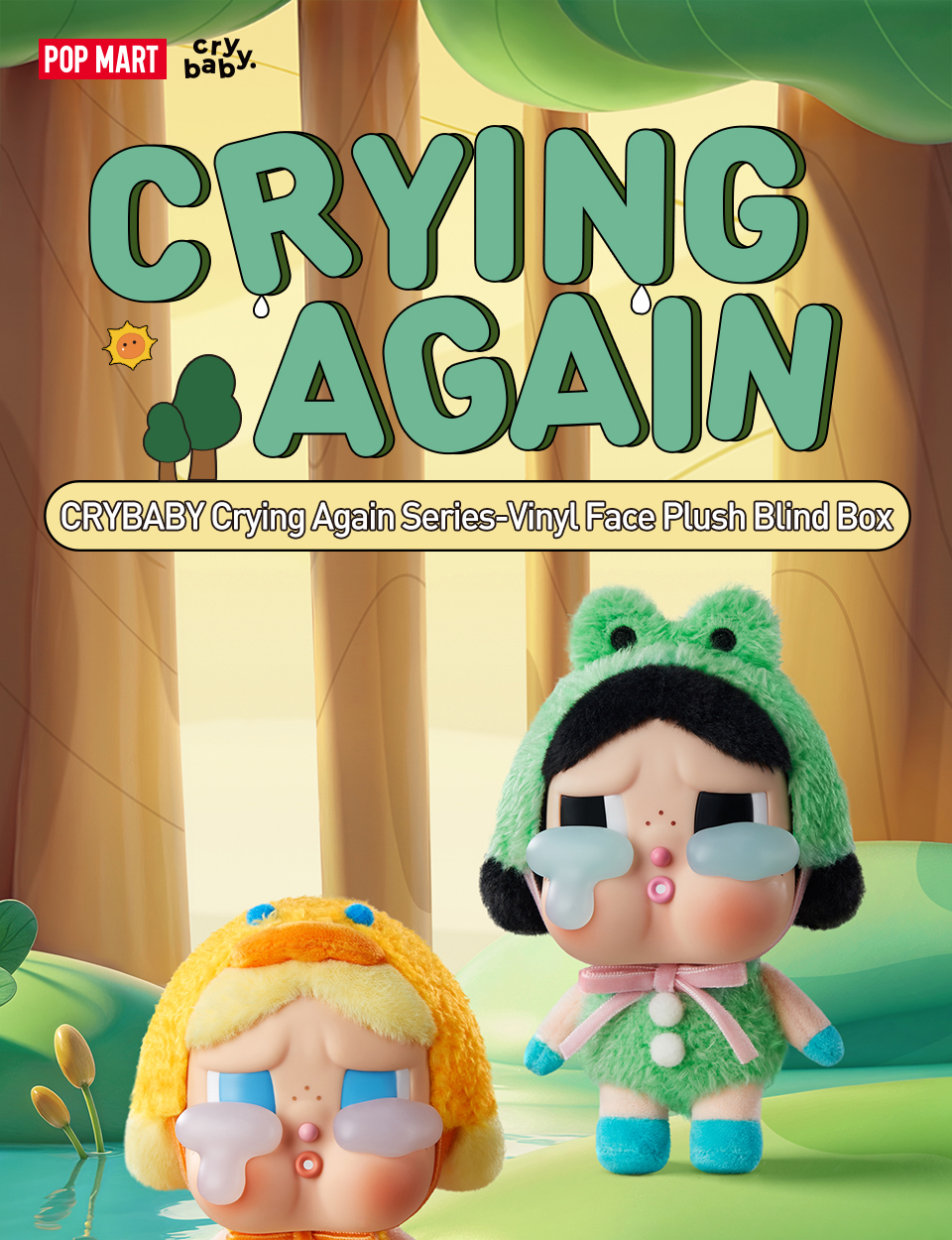 POP MART CRYBABY Crying Again Series-Vinyl Face Plush Blind Box Action ...