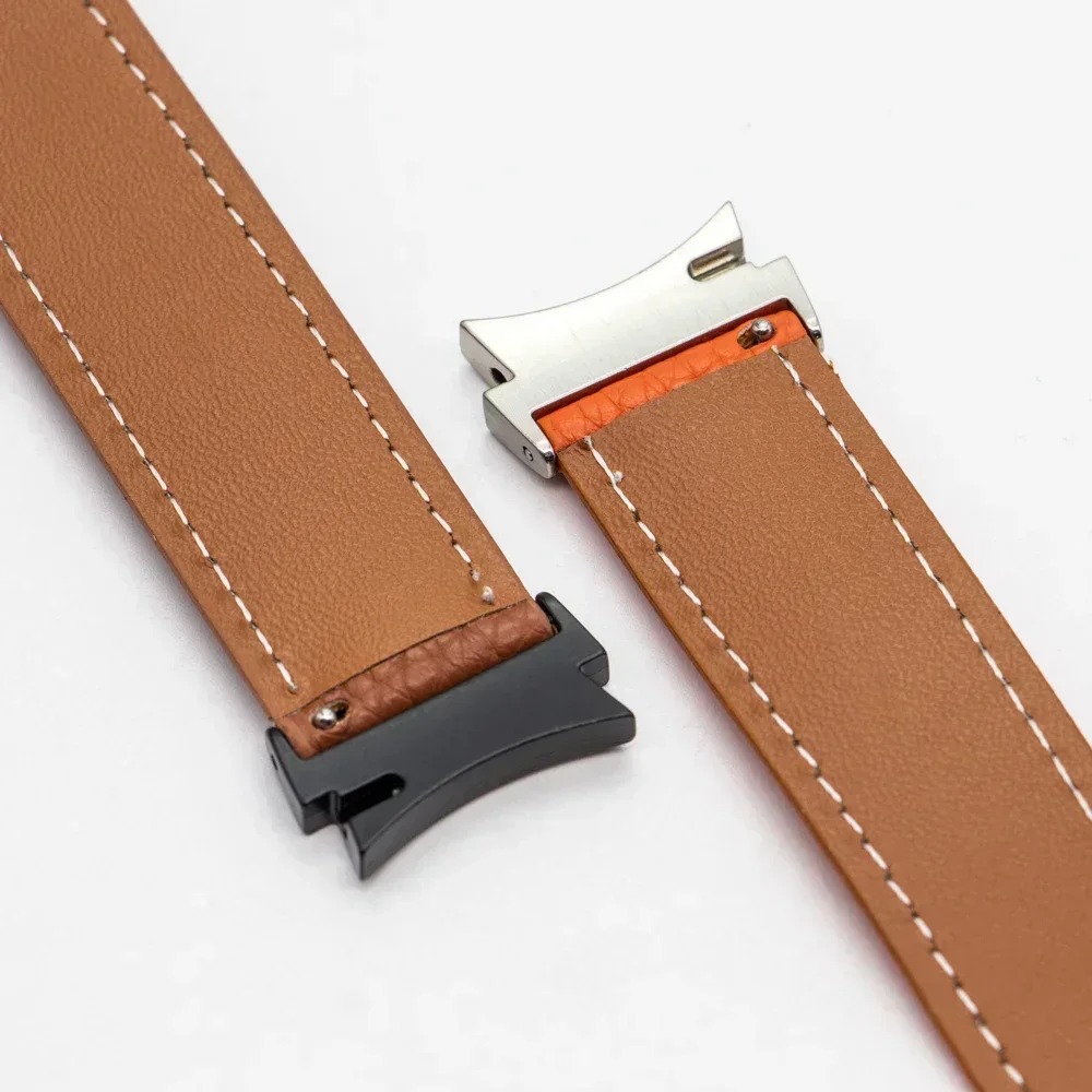 No Gaps Leather Band for Samsung Galaxy Watch 7 6 5 4 40mm 44mm 4 ...