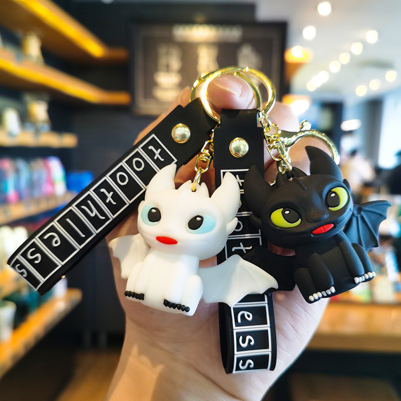 Cartoon Animation How to Train Your Dragon Doll Keychain Light Fury ...