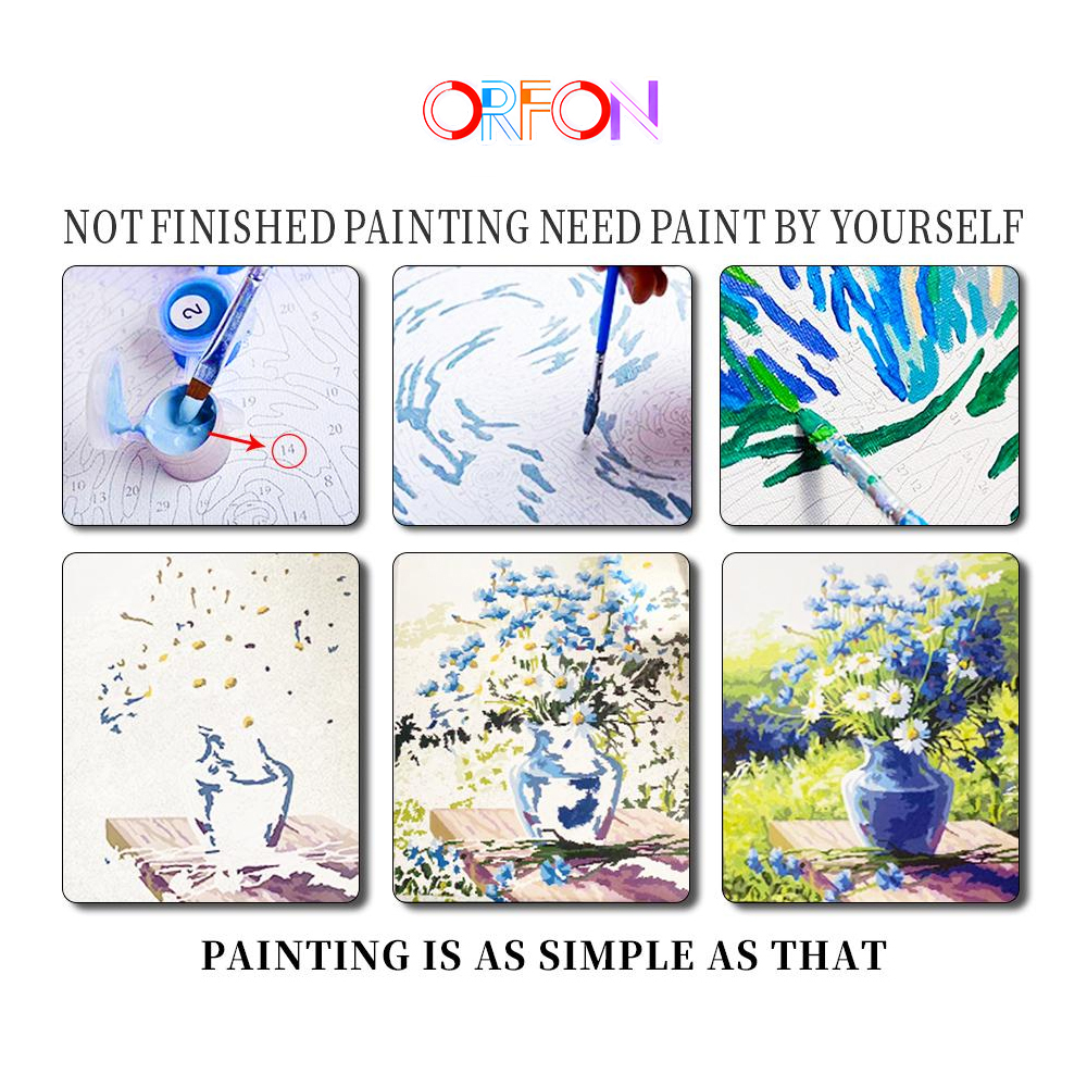 【ORFON】40×50cm canvas painting/paint by number/Brilliant Garden/diy painting/living room ...