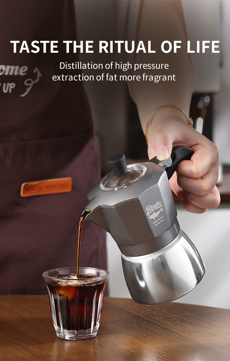 BINCOO Double-valve Moka Pot with Electric Stove Coffee Pot Household ...