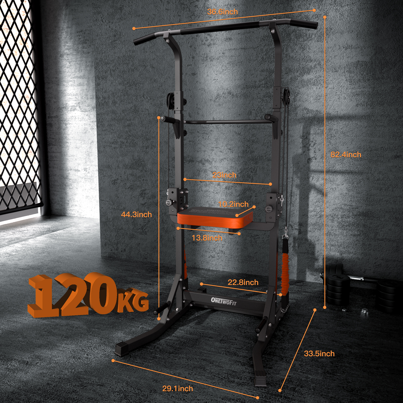 Onetwofit Multi-Function Pull-Up Rack Home Gym Exercise Adjustable ...