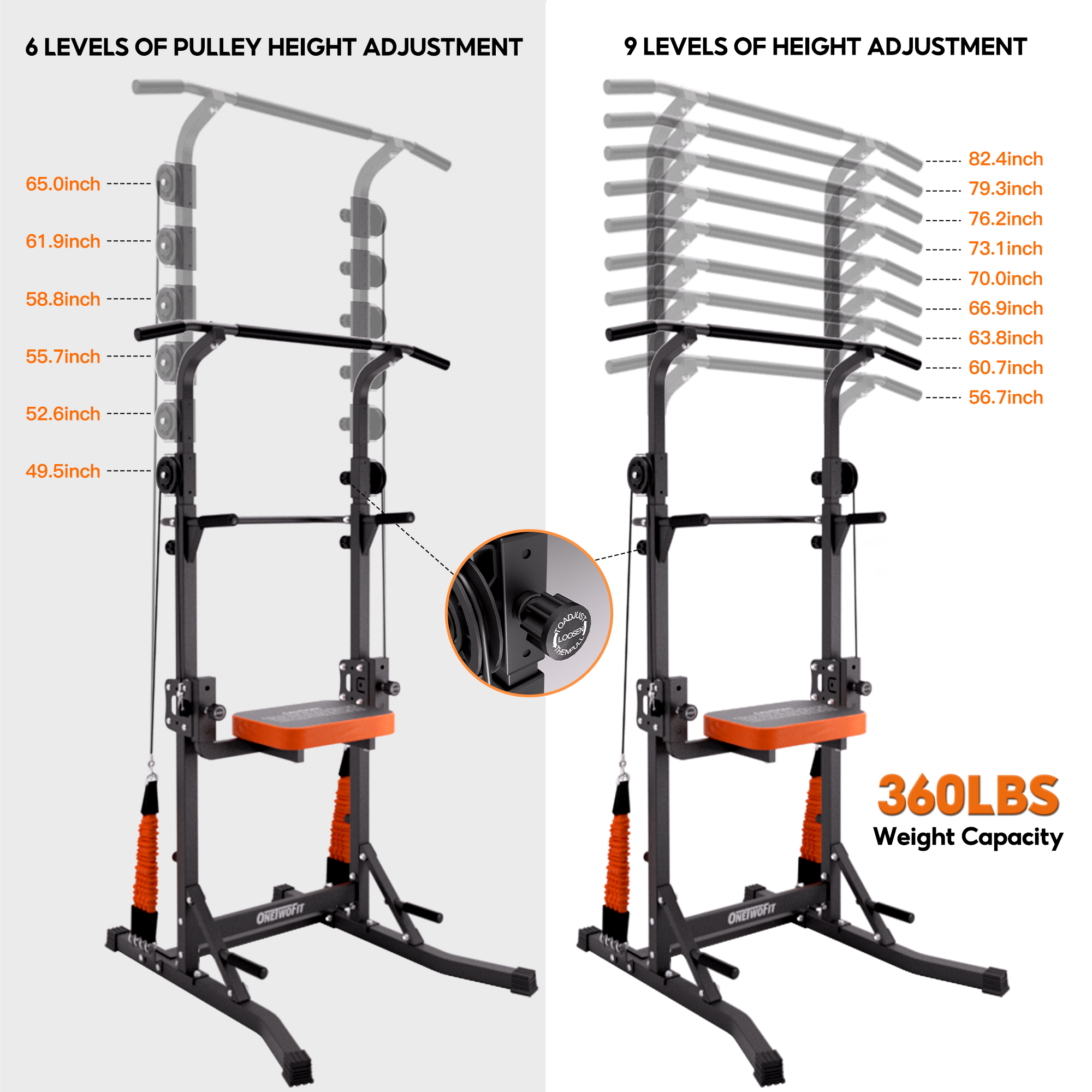 Onetwofit Multi-Function Pull-Up Rack Home Gym Exercise Adjustable ...