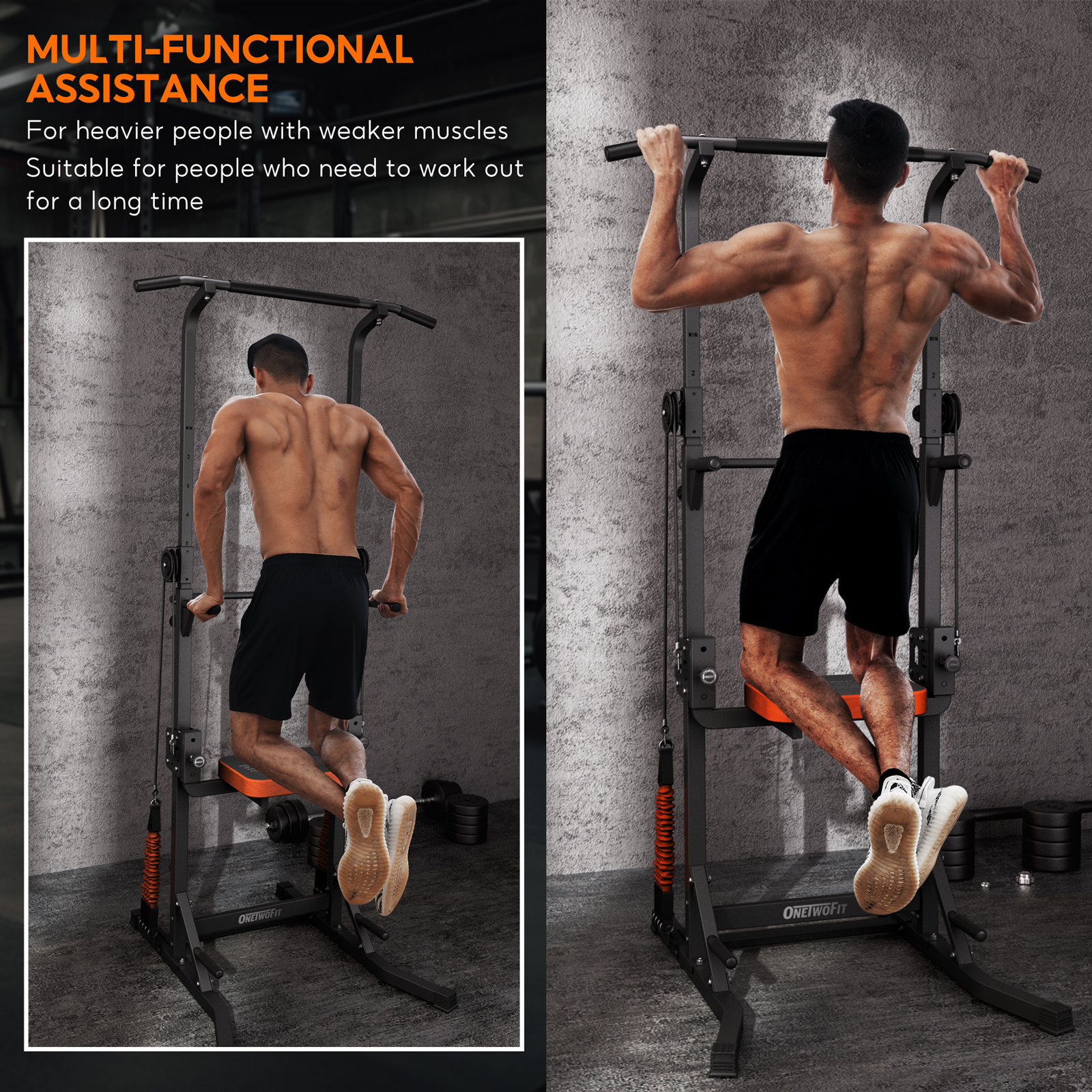 Onetwofit Multi-Function Pull-Up Rack Home Gym Exercise Adjustable ...