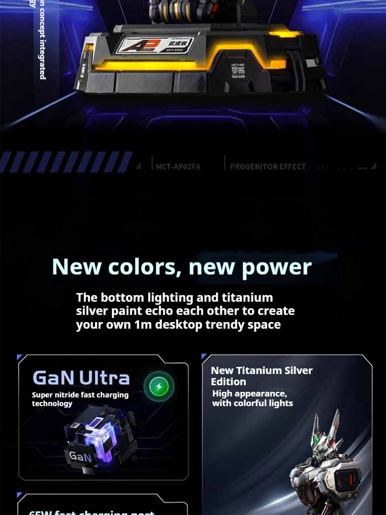 Moshow MCT-AP02 Wuchenghou Titanium Silver Version Bust Gallium Nitride/65W Charging Center ...