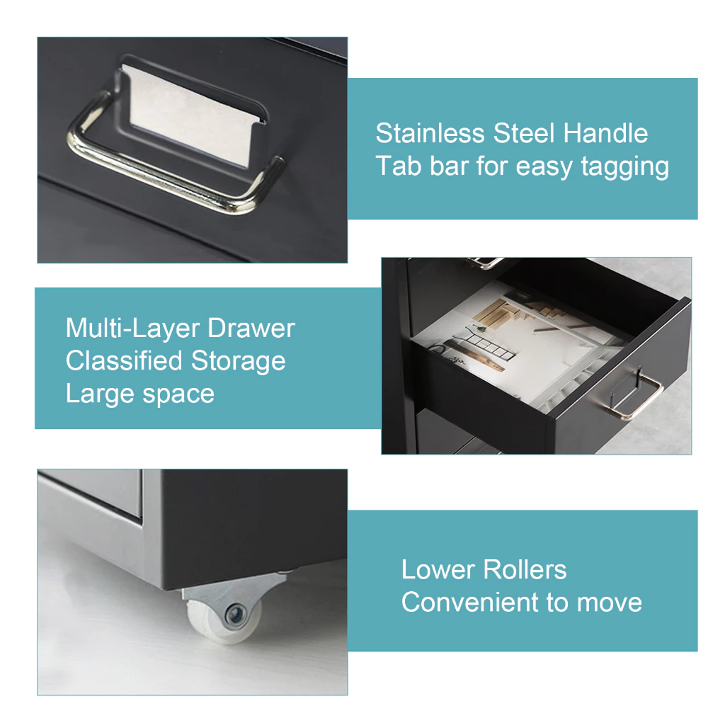 3/5/6 Layer Metal Drawer Unit-Minimalist Home Office Drawer File ...