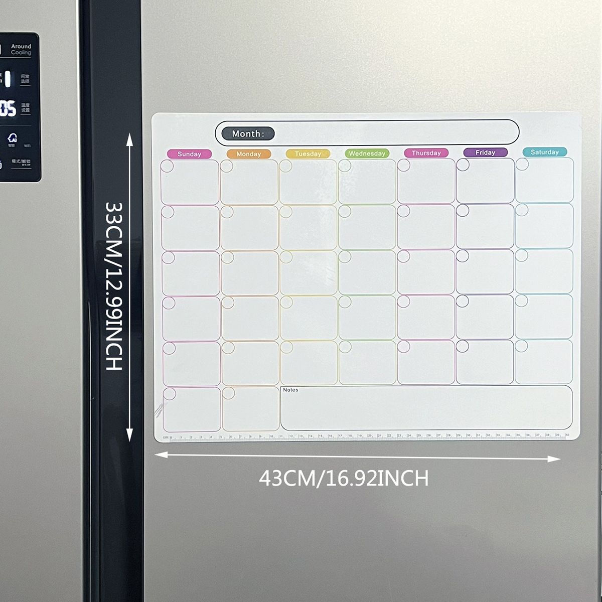 Erasable Monthly And Weekly Schedule Calendar Sticker Flexible Magnetic ...