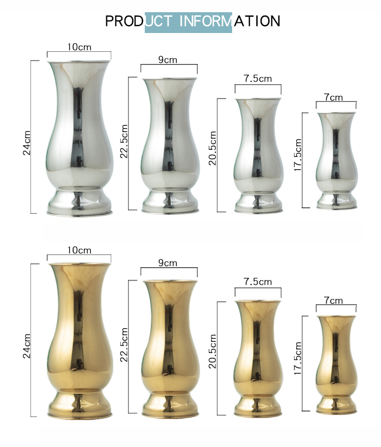 tabletop Vases Modern Minimalist Fashion Stainless Steel Vase metal ...