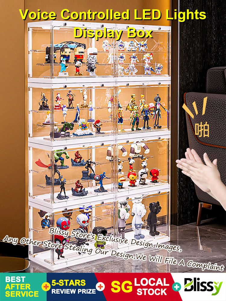 DUOZAN Acrylic Display Box With Light LED Popmart Display Box for Lego ...
