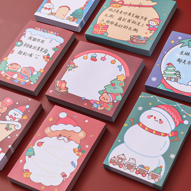 1Pc Cartoon Christmas Sticky Notes Cute Santa Claus Christmas Bookmark ...