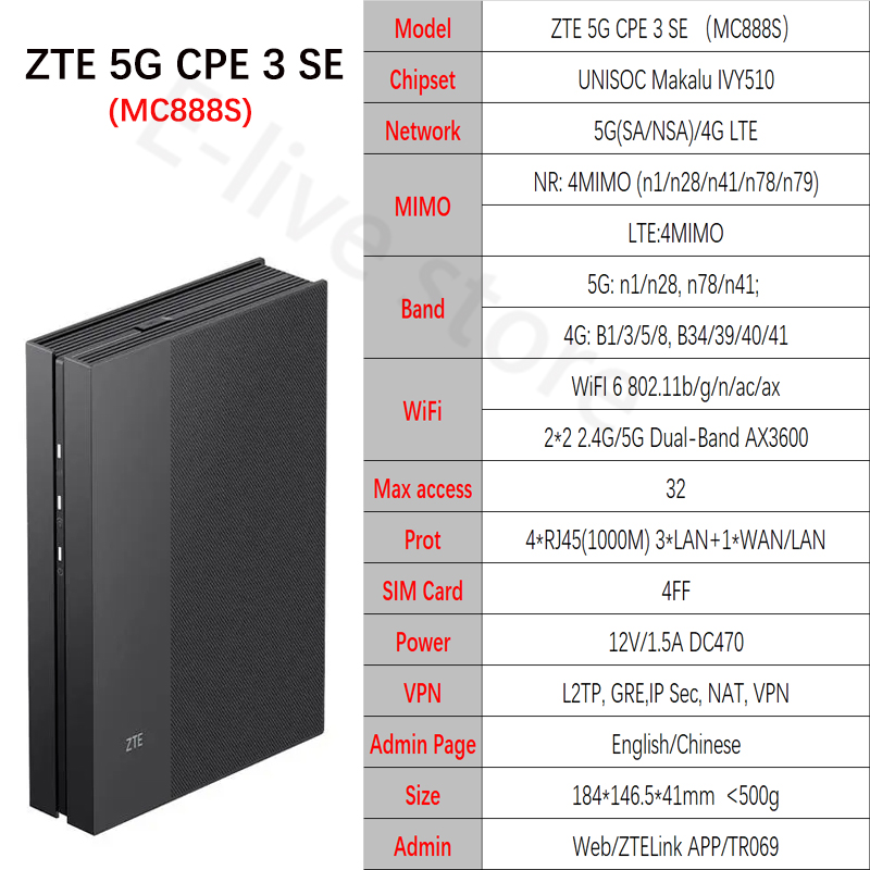 ZTE 5G CPE3 SE MC888S 5G Router | Shopee Singapore