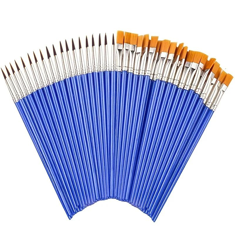 Professional Painting Brush Set 20 Pcs, Nylon Bristle Multi-Size Pens ...