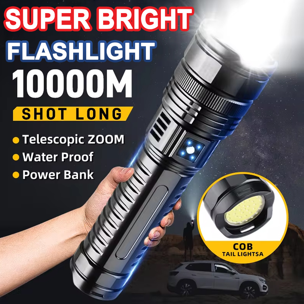 🔥SUPER BRIGH🔥15000Mah Flashlight IP67 Waterproof Type-C Rechargeable ...