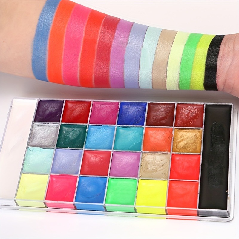 26-Color Body Painting Makeup Kit with 20 Classic Shades + 6 Glow-in ...