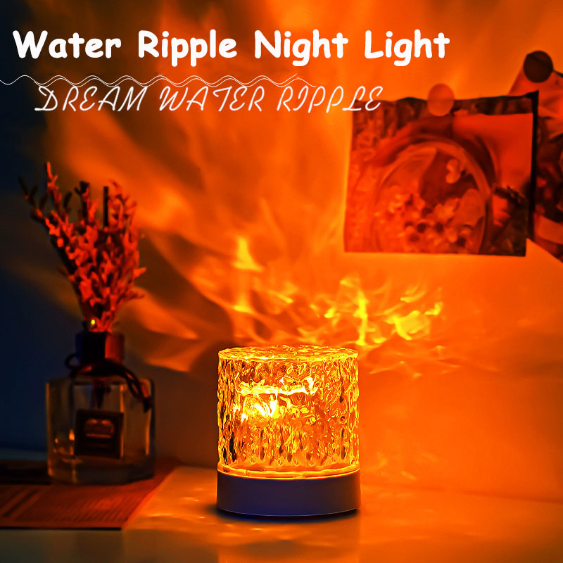 LED Water ripple atmosphere light Night Lamp 3D Night Light USB ...