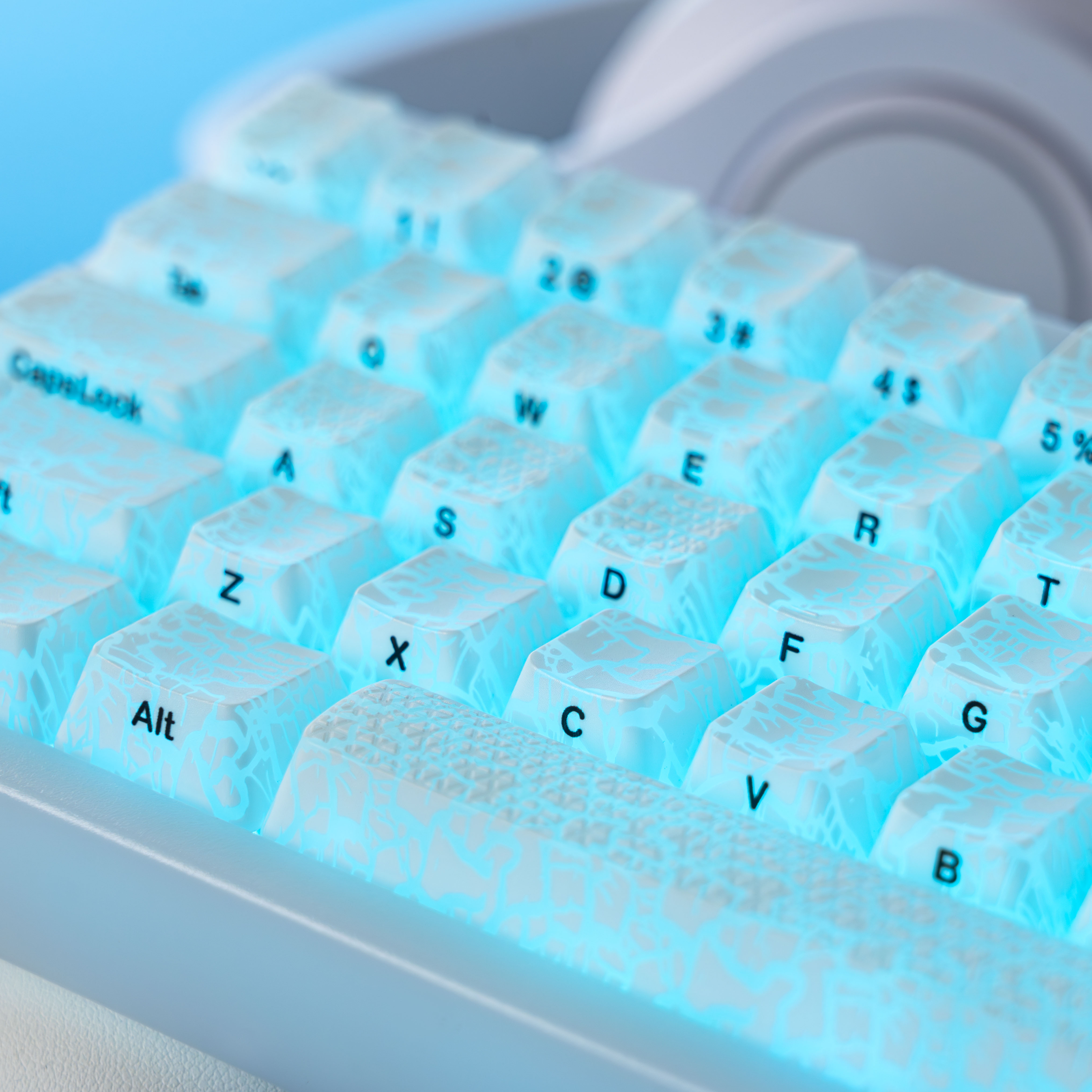 XVX Ice Crack Version Pattern Shine-Through OEM Profile IMD-Tech Keycap ...