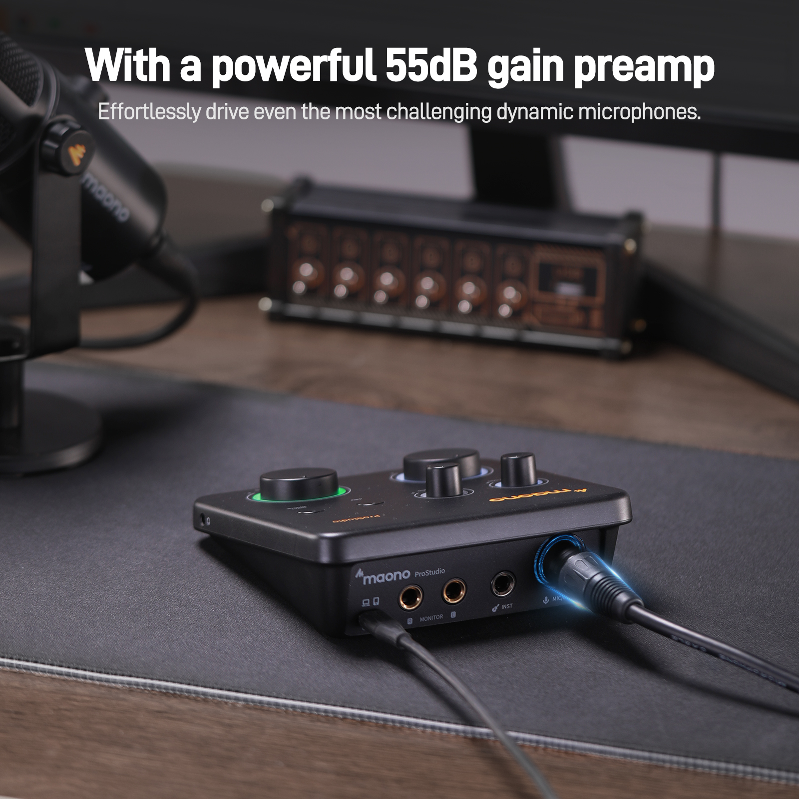 Maono PS22 Lite Audio Interface Sound Card with XLR Input 24-bit/192kHz Routing Software ...