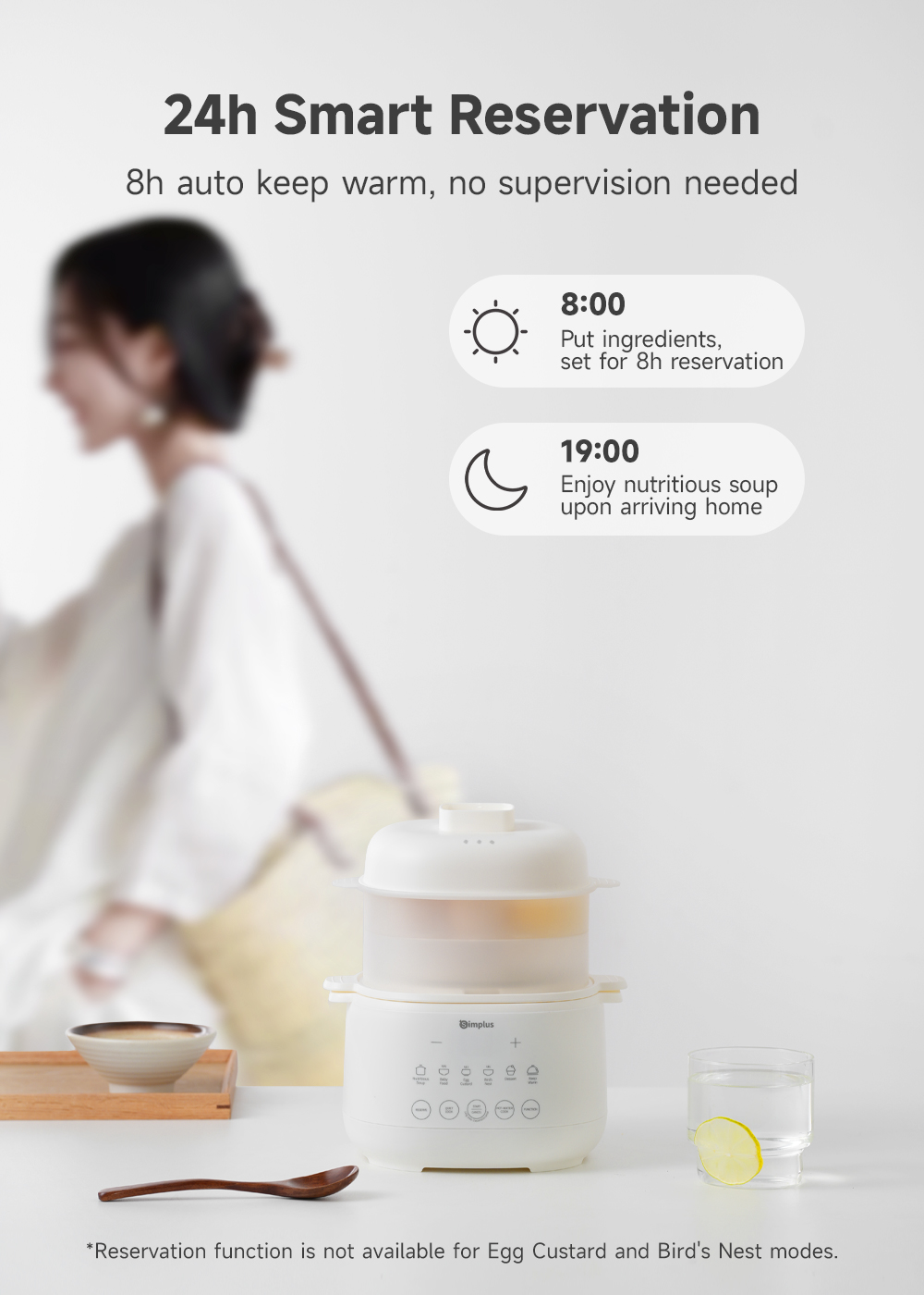 Simplus Electric Slow Cooker | 1L Stew Pot | 8H Auto Keep Warm | 24H Reservation | Baby Food ...