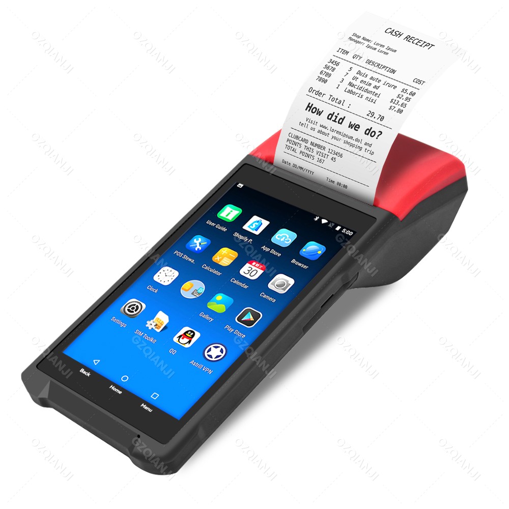 Pos Terminal Pda Android 8 1 Mobile 58mm Receipt Printer 4g Bluetooth Nfc Smart Handheld Pda