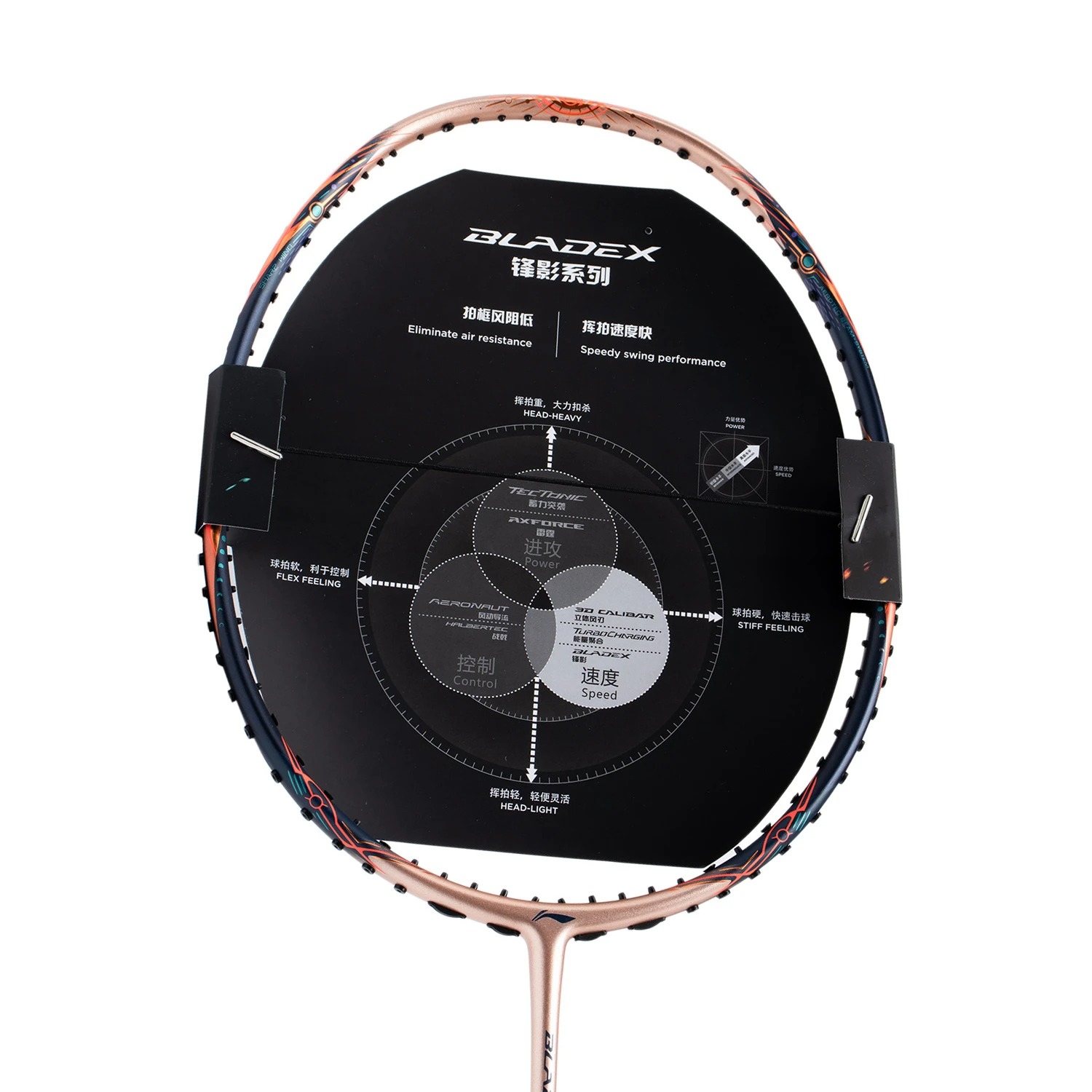 Li Ning BLADEX 900 SUN MOON MAX (3U) badminton racket with Full Carbon ...