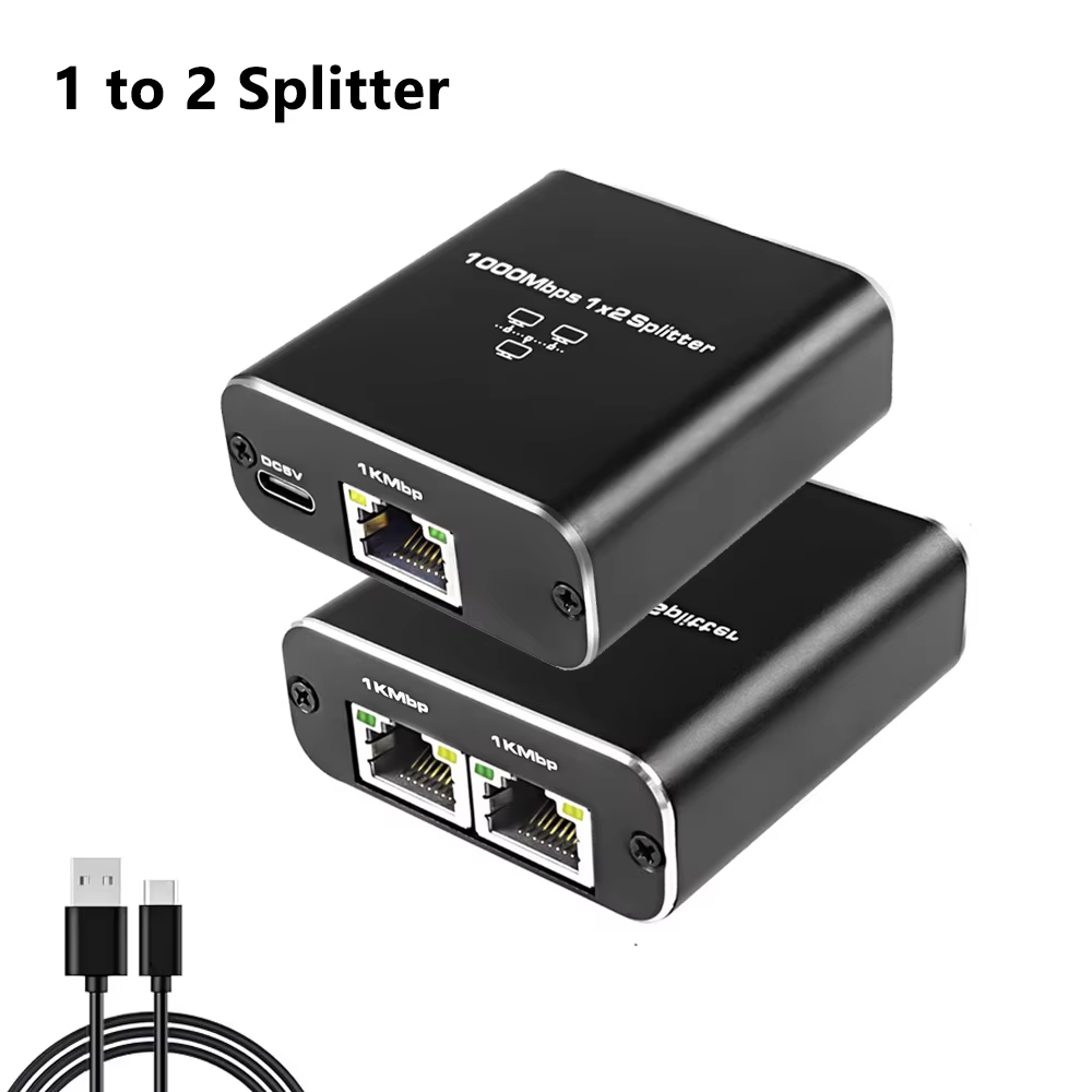 1000Mbps 1 in 4 Out Ethernet Adapter 1 to 2/3/4 RJ45 LAN Internet ...