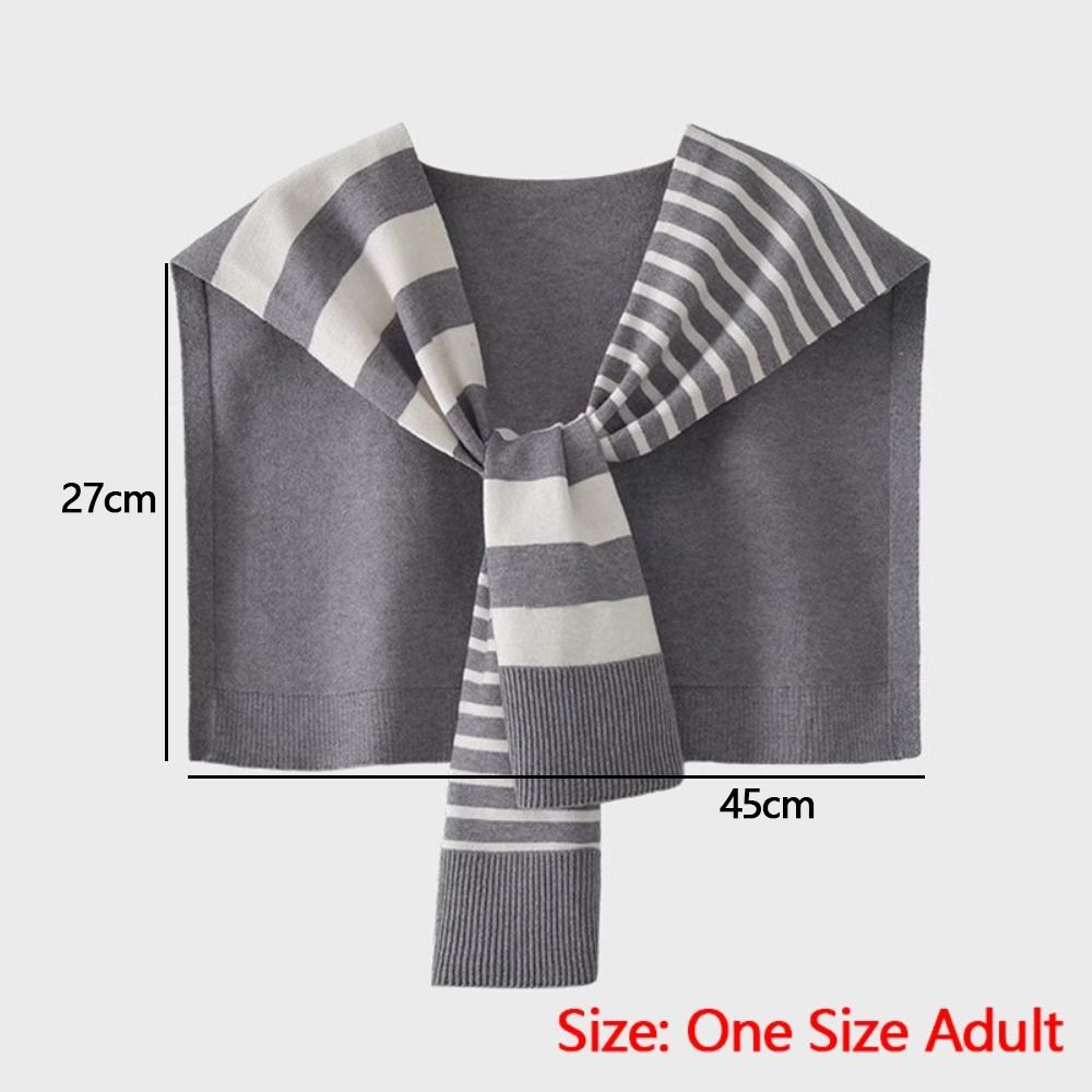 EMILEE knitted striped shawl, versatile and versatile large-size neck ...