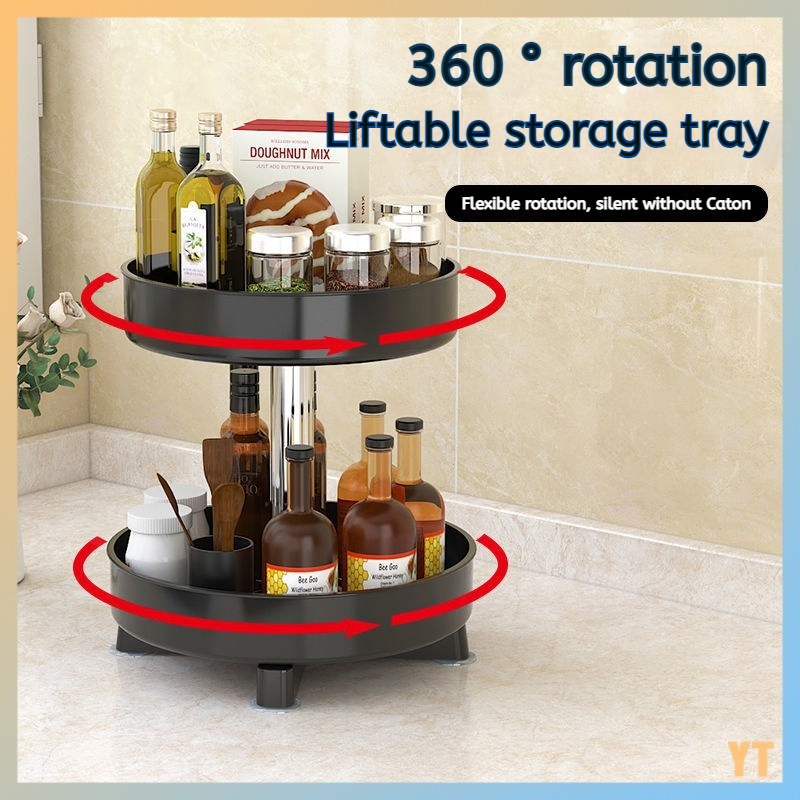 360 Rotating Seasoning Organizer Rotating Tray Tunable Spinning Lazy ...