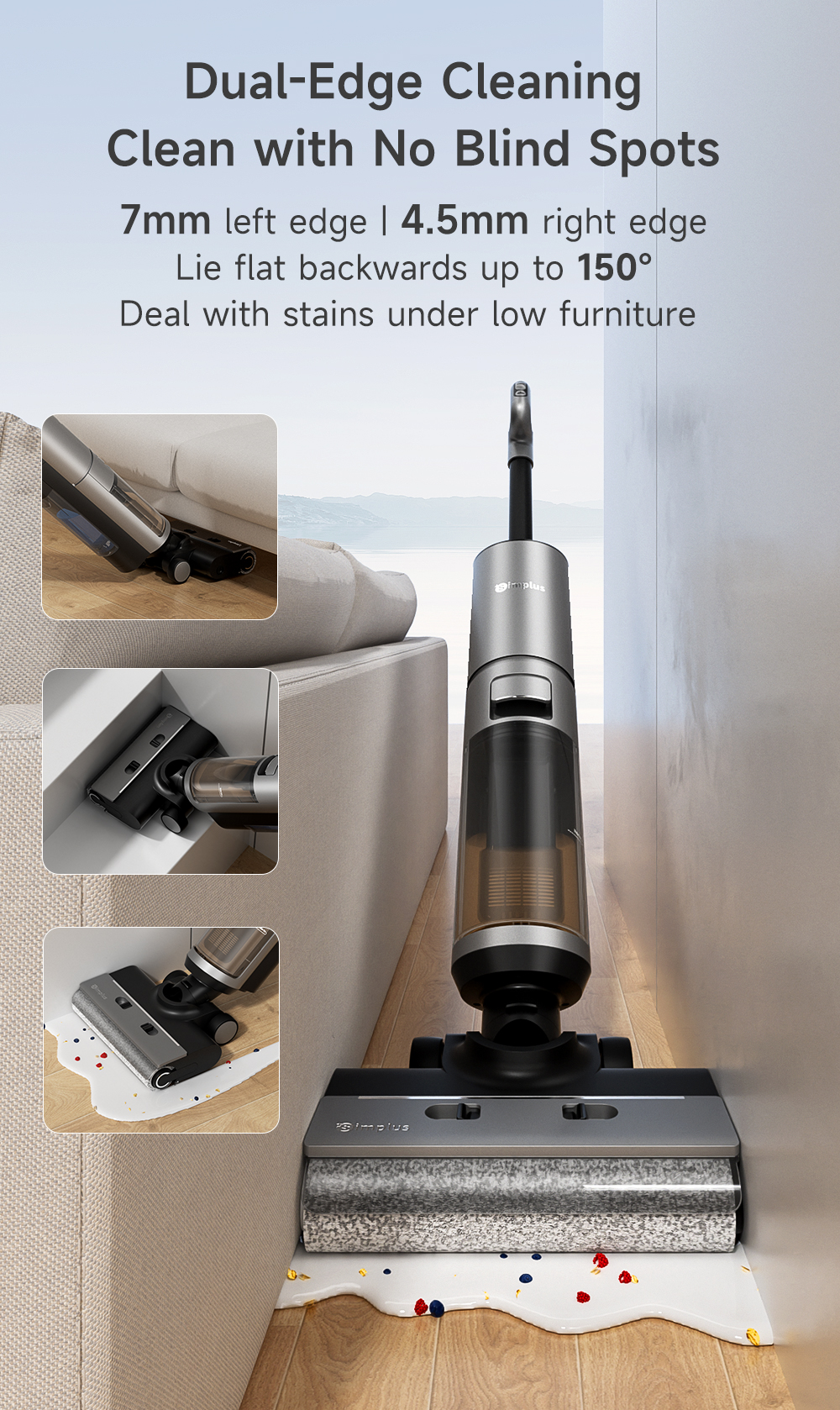 Simplus Floor Washer | 20,000Pa Suction Power | 810ml Water Tank ...