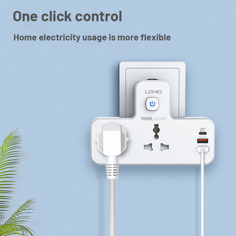 [SG Ready Stock] LDNIO UK PLUG Power Socket 2 Way T-Adaptor 2 USB ...